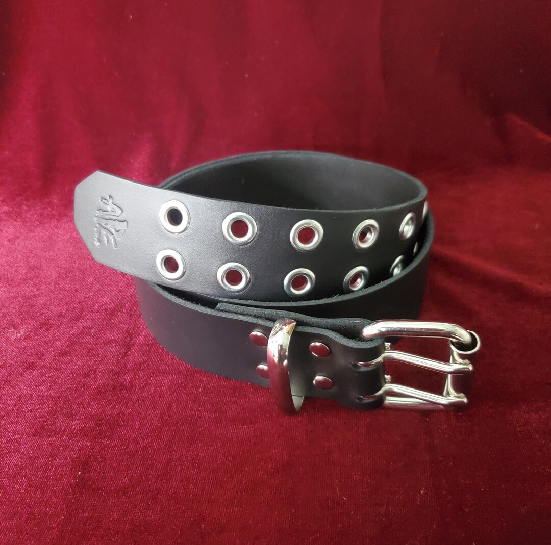 Plain Black Double Hole Eyelet Grommet Belt - Etsy Australia