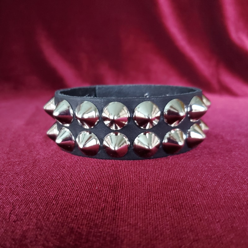 Studded Leather Bracelet - Etsy