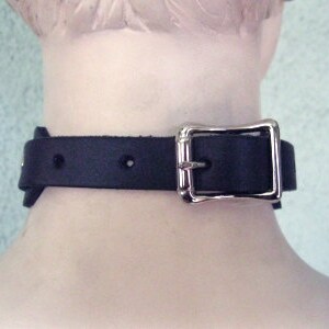 Black Leather Choker With Long Spikes and Eyelets - Etsy