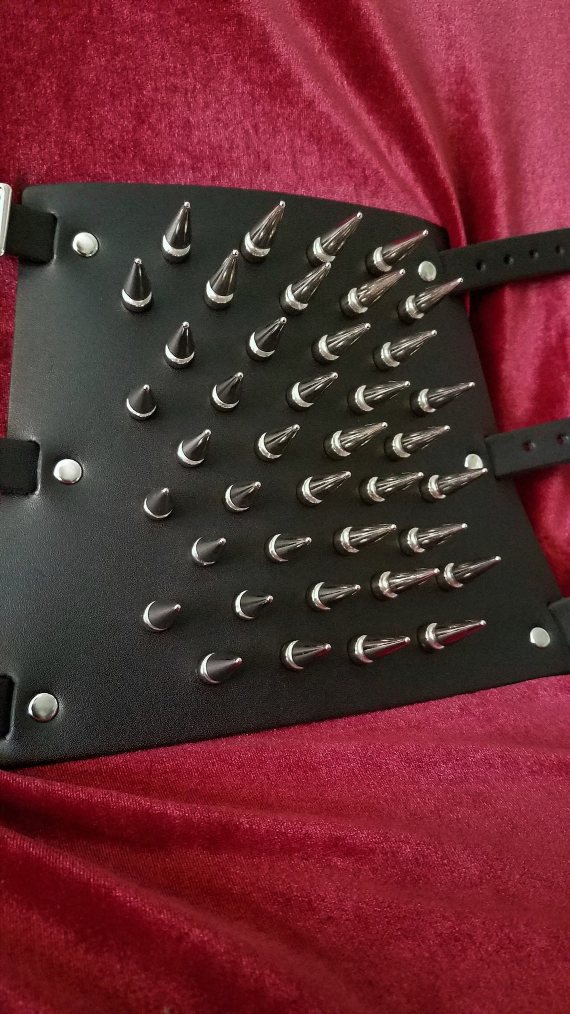 Large Black Leather Gauntlet With 40 Long Spikes - Etsy