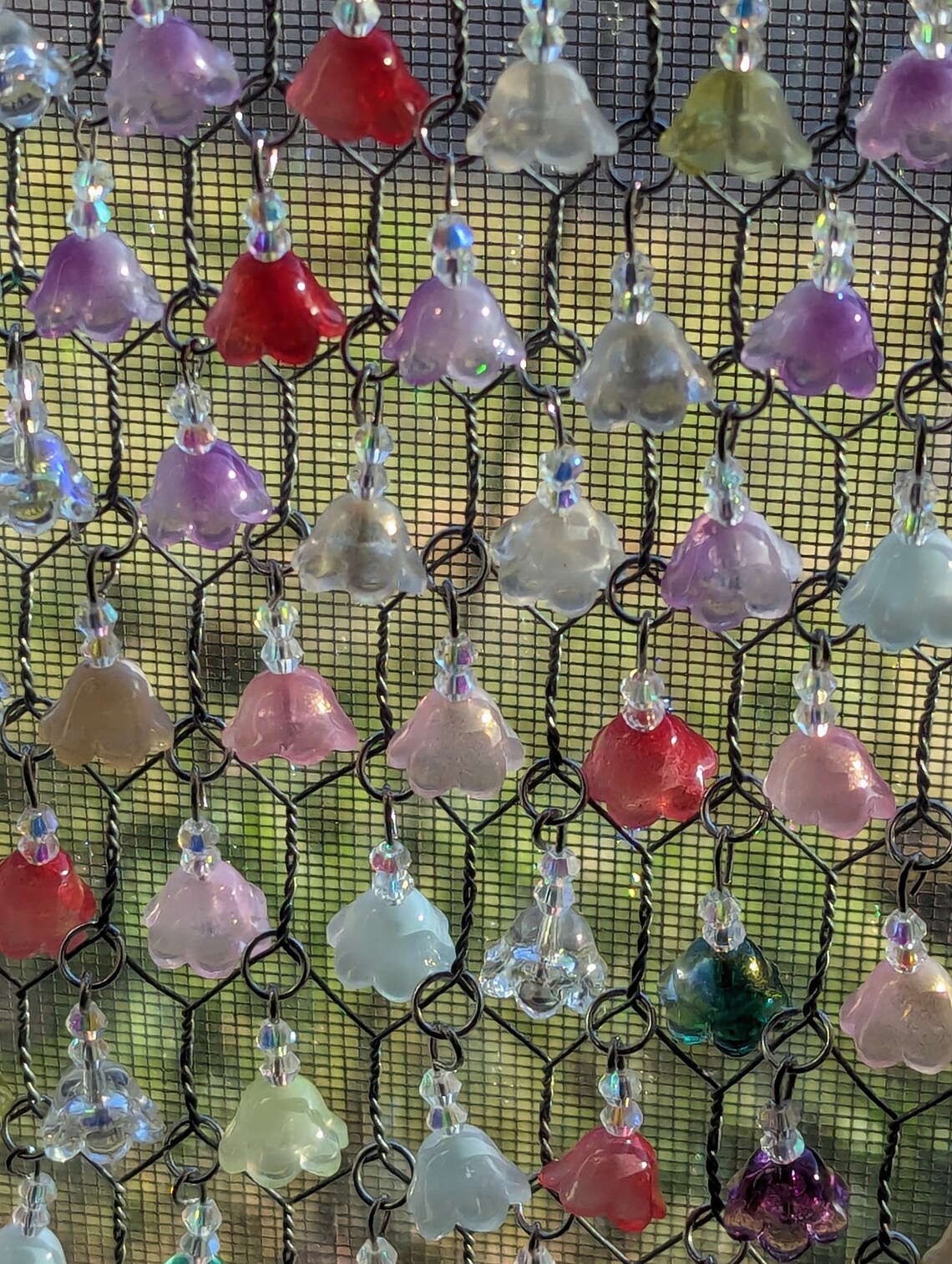 Hand Beaded Chicken Wire Sun Catcher - Etsy