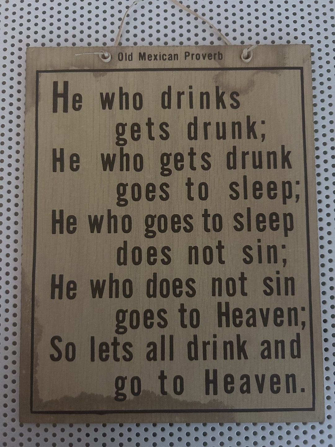 Old Mexican Proverb Vintage Bar Sign - Etsy