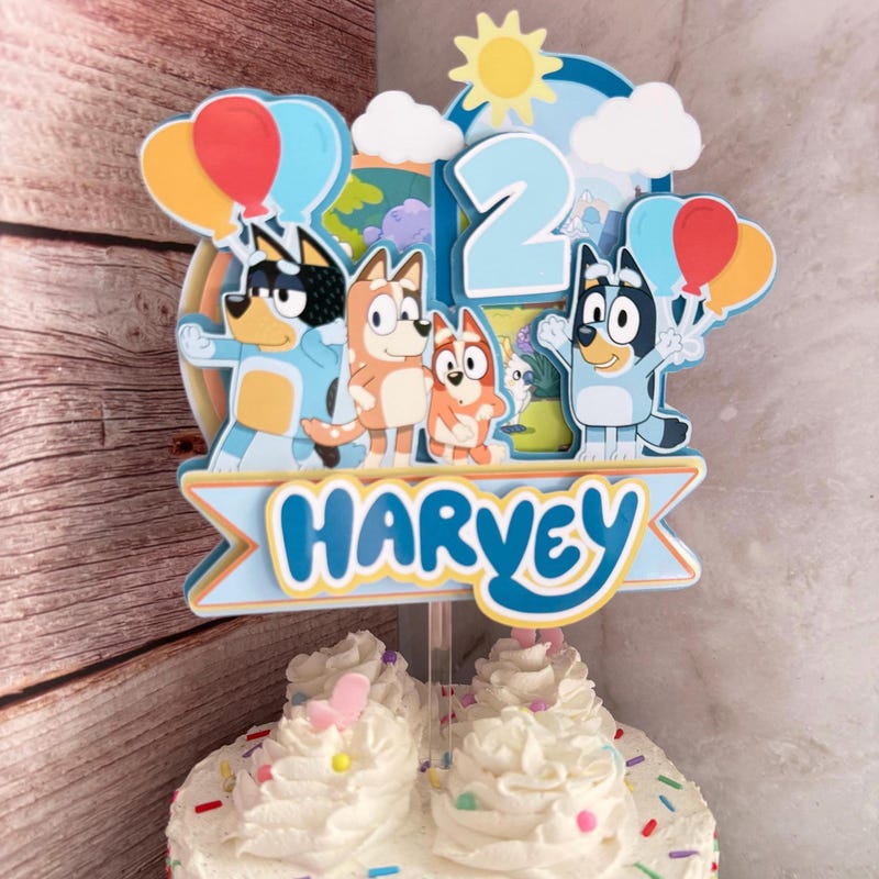 Bluey Party Cake Topper - Etsy