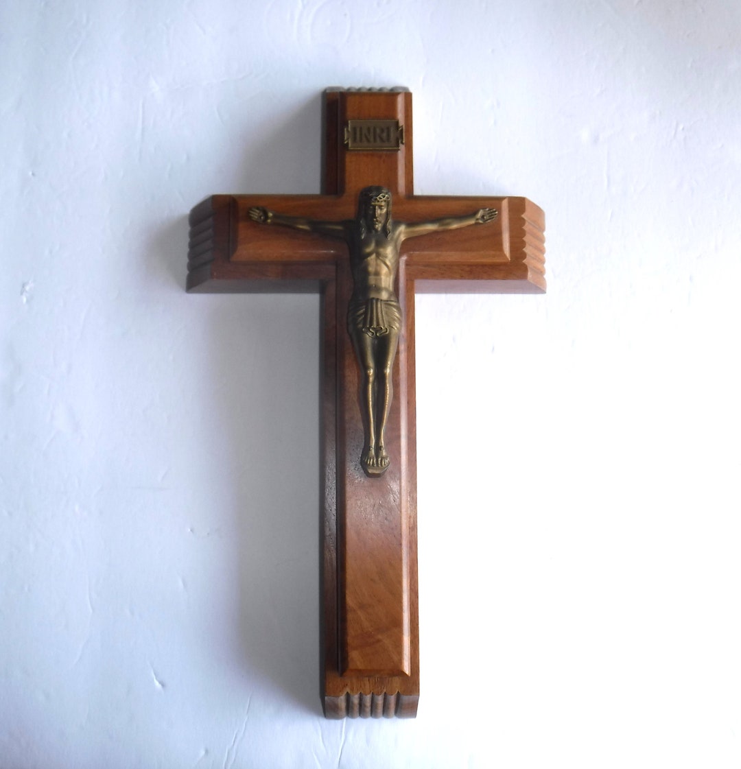 Sick Call Cross Wooden Crucifix Sliding Top Holy Water Complete Last ...