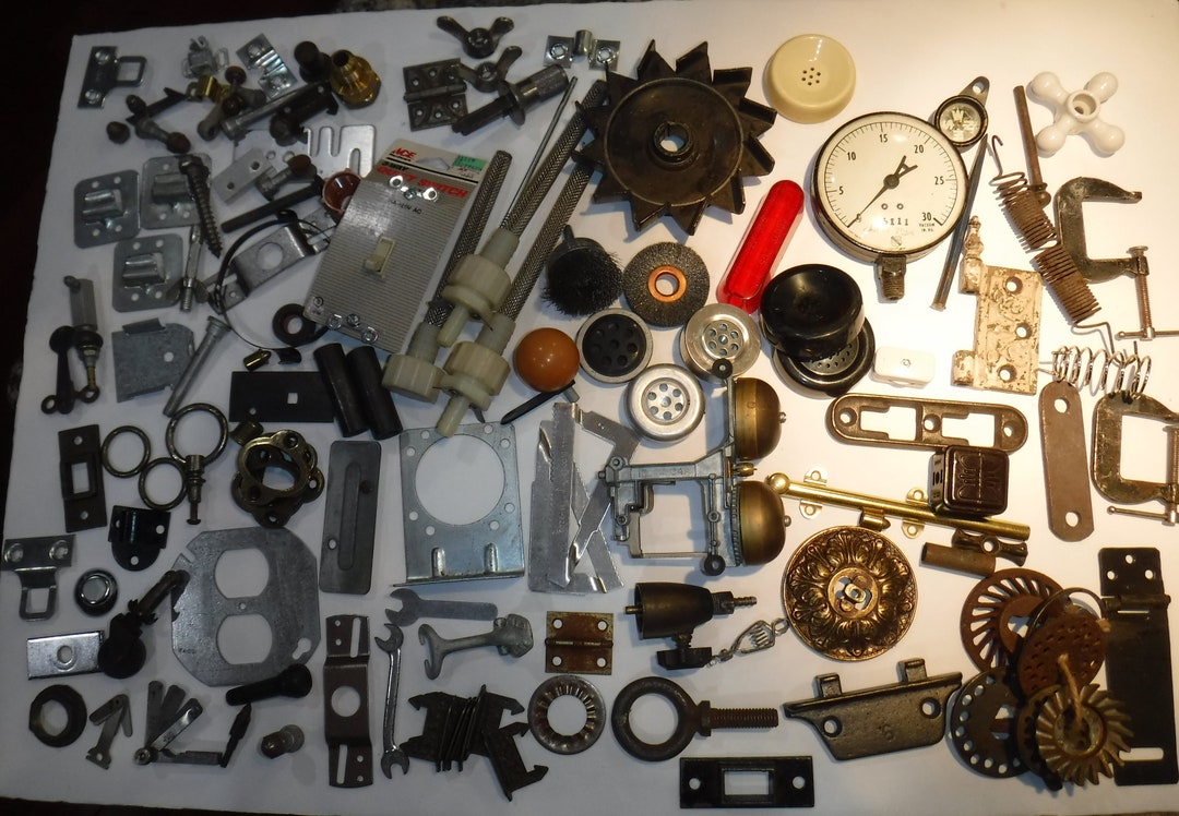 HUGE Industrial Junk Lot Rustic Tools Hardware Metal Gears Junk Drawer ...