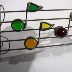 Stained Glass Music Notes Ornament Window Sun Catcher Unique Musical ...