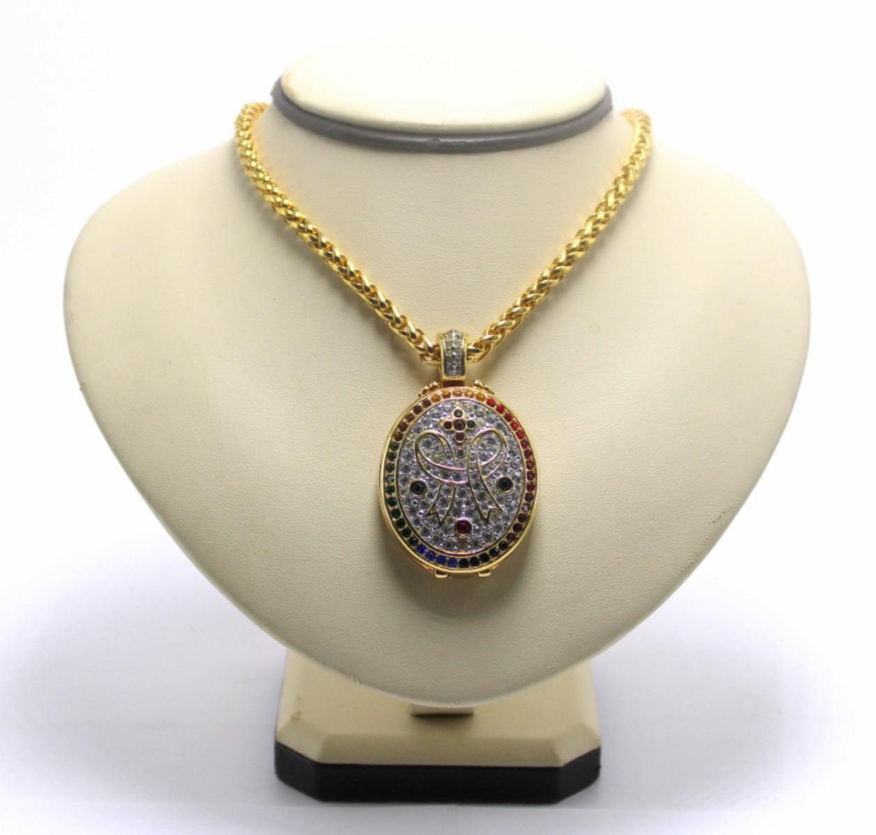 RARE Swarovski Crystal Locket Gold Plated Oval Locket Necklace | Etsy