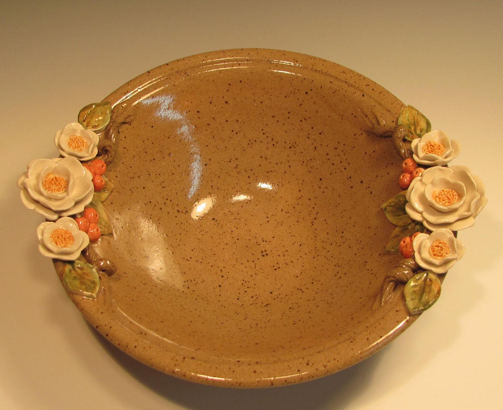 Pottery Bowl, Pretty Flowers - Etsy