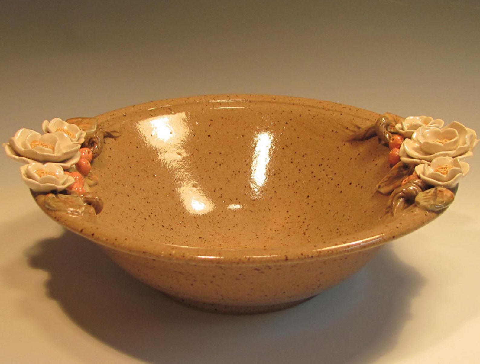 Pottery Bowl, Pretty Flowers - Etsy