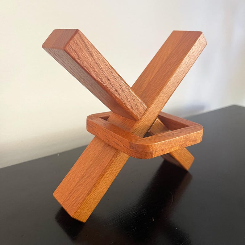 Vintage MCM X-shaped Puzzle Display Piece - Etsy
