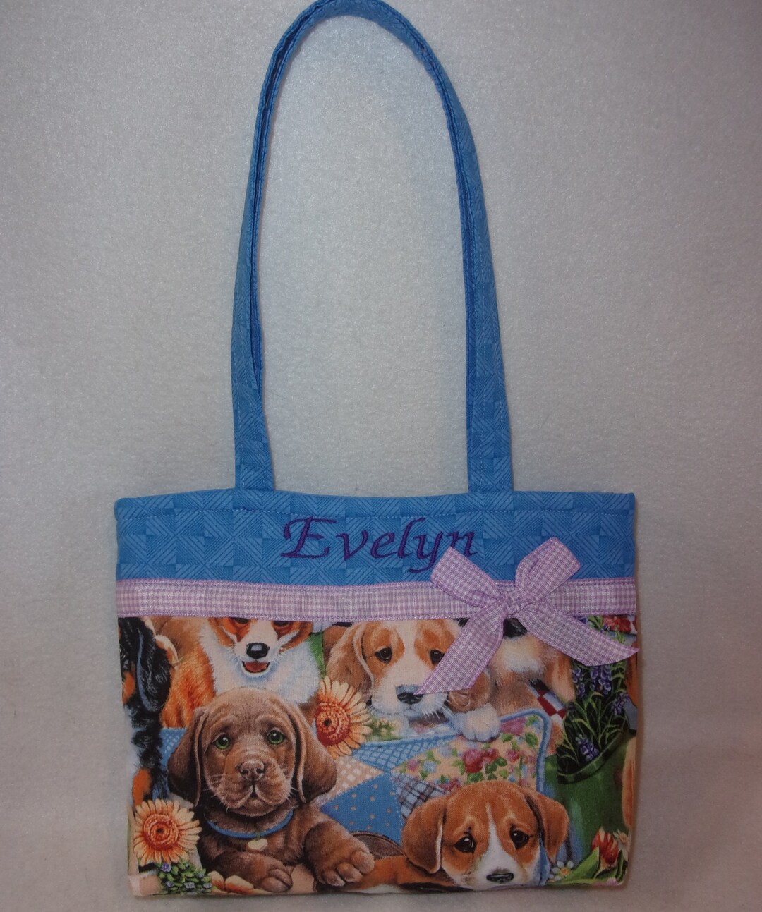 Puppy Dogs Adorable Girls Tote Toddler Tween Purse Handbag Add Name ...