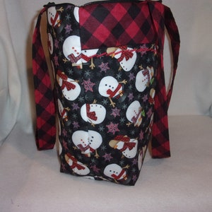 Christmas Black Red Snowmen Snowman Buffalo Check Fancy 10 Pockets ...