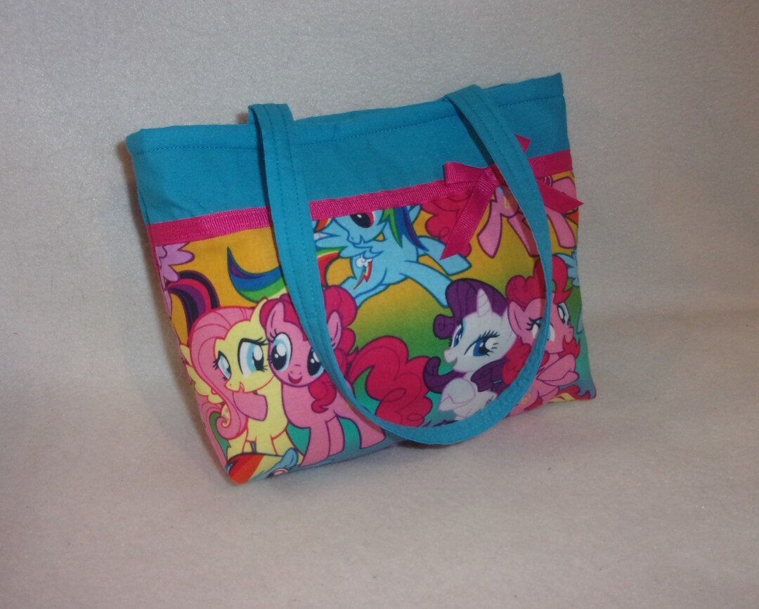 My Little Pony Tote Bag: Handmade Turquoise & Pink Purse Toddler Girls ...