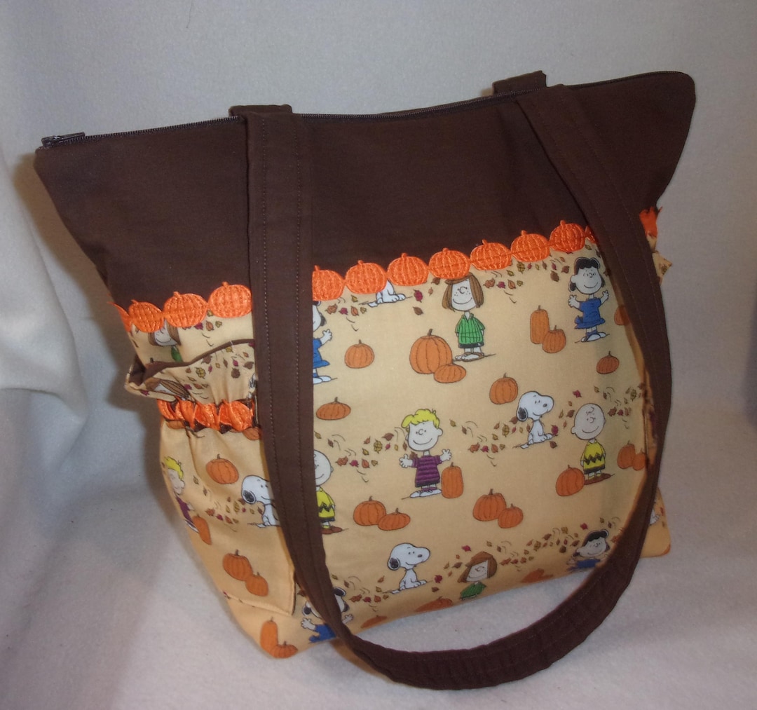 Handmade Snoopy Peanuts Gang Fall Autumn Tote Purse Handbag ...
