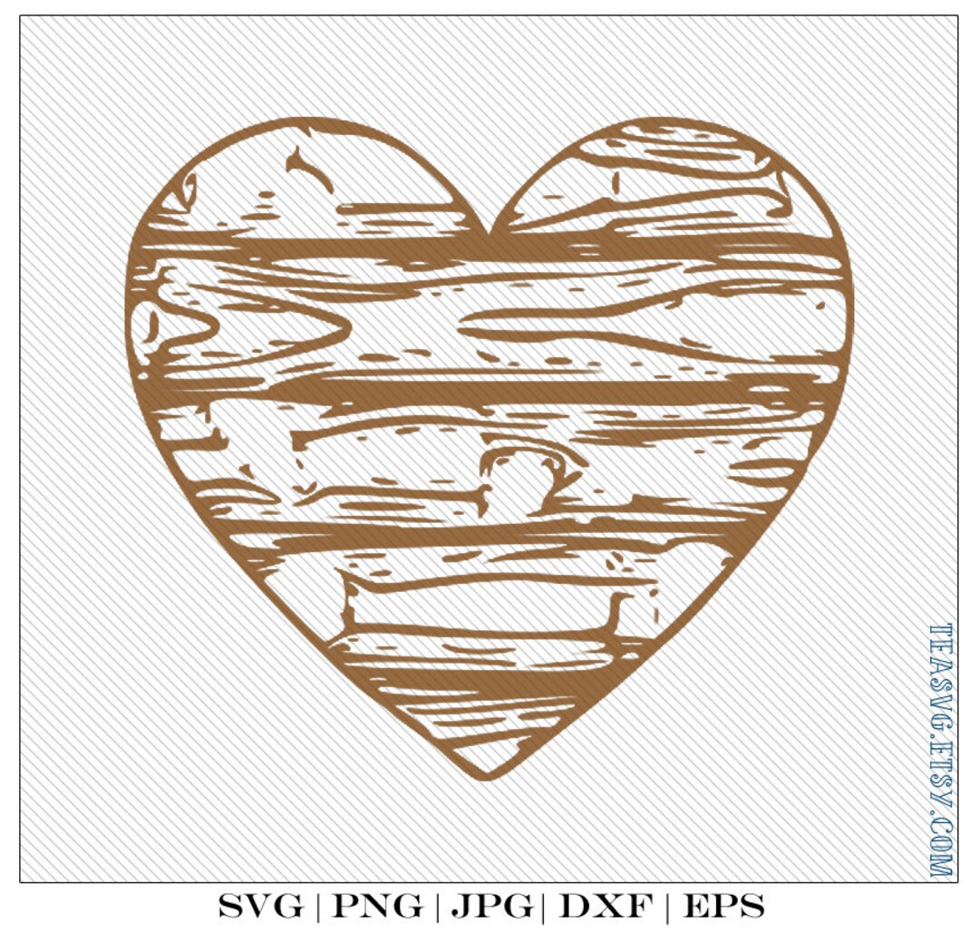SVG: Wooden Heart - Wood Pattern - Rustic - DXF - EPS - Etsy