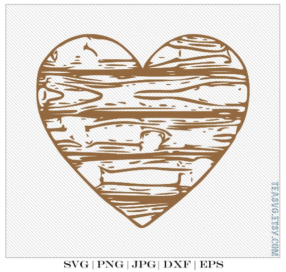 SVG: Wooden Heart Wood Pattern Rustic DXF EPS | Etsy