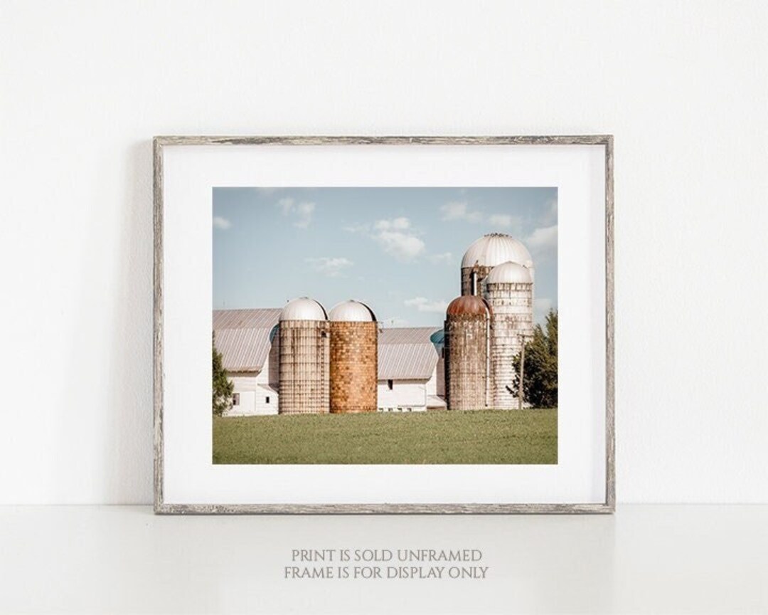 Amelia Silos • Barn & Silos Photograph, Modern Farmhouse Wall Art ...