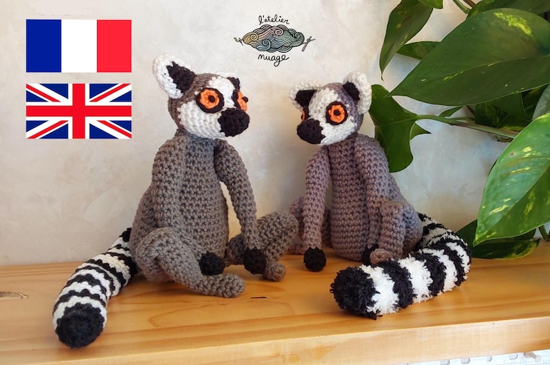Crochet Pattern Ring-tailed Maki / Lemur - French and English - Etsy