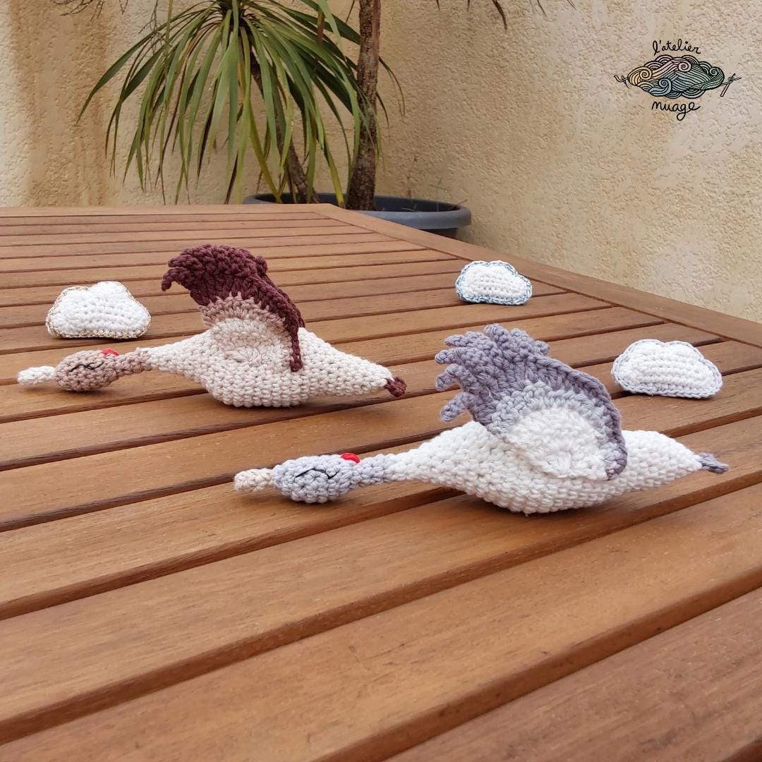 French Crochet Pattern Crane in Flight - Etsy
