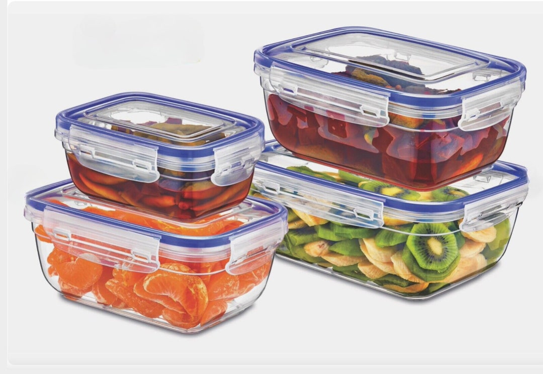 4 X Airtight Food Storage Containers Set-seal Lock microwave Safe ...
