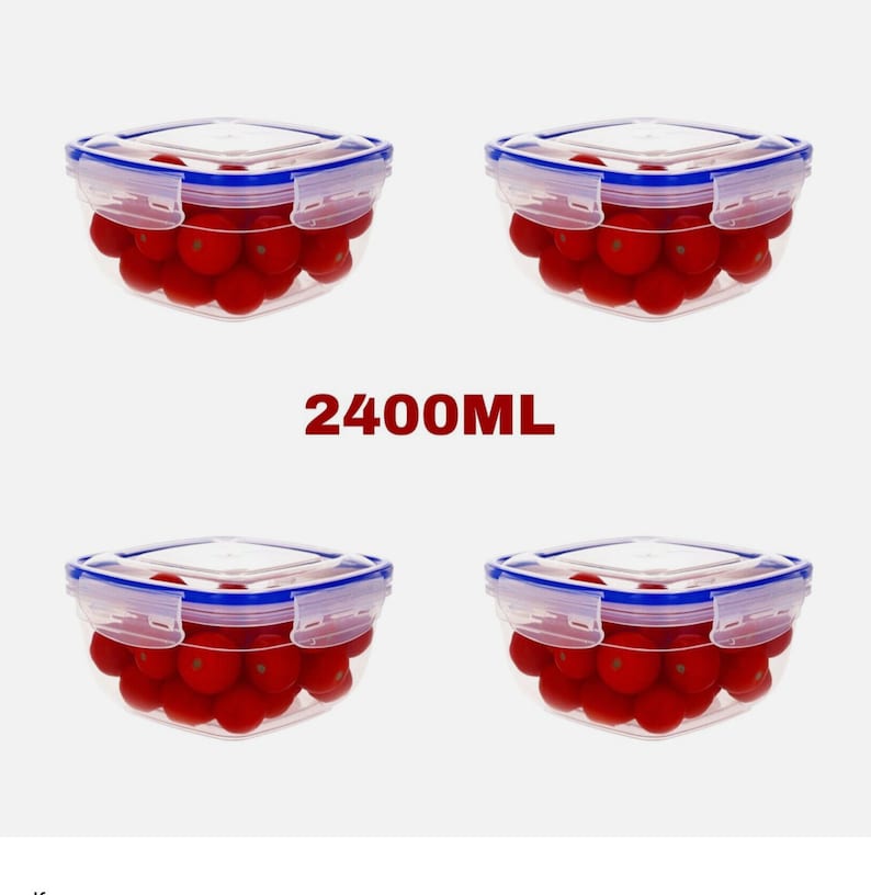 4 X Airtight Food Storage Containers- Set-seal Lock -microwave Safe ...