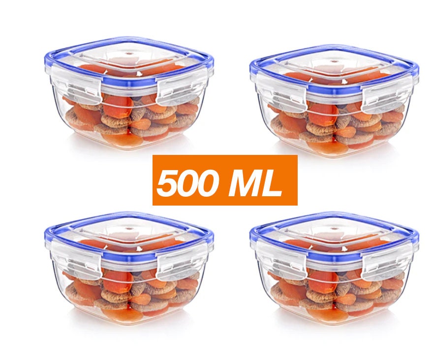 4 X Airtight Food Storage Containers- Set-seal Lock -microwave Safe ...