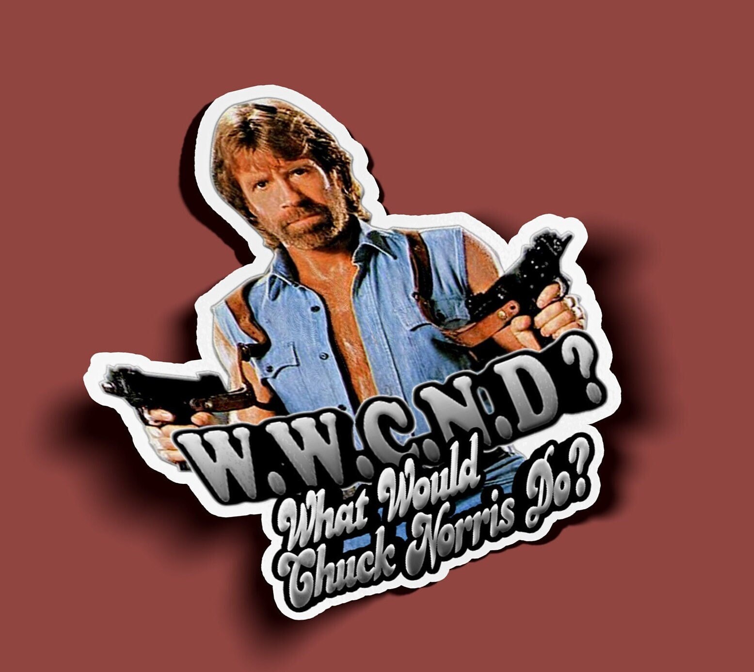 Chuck Norris Was Hier Sticker Schild Spruch "Chuck Norris Kann
