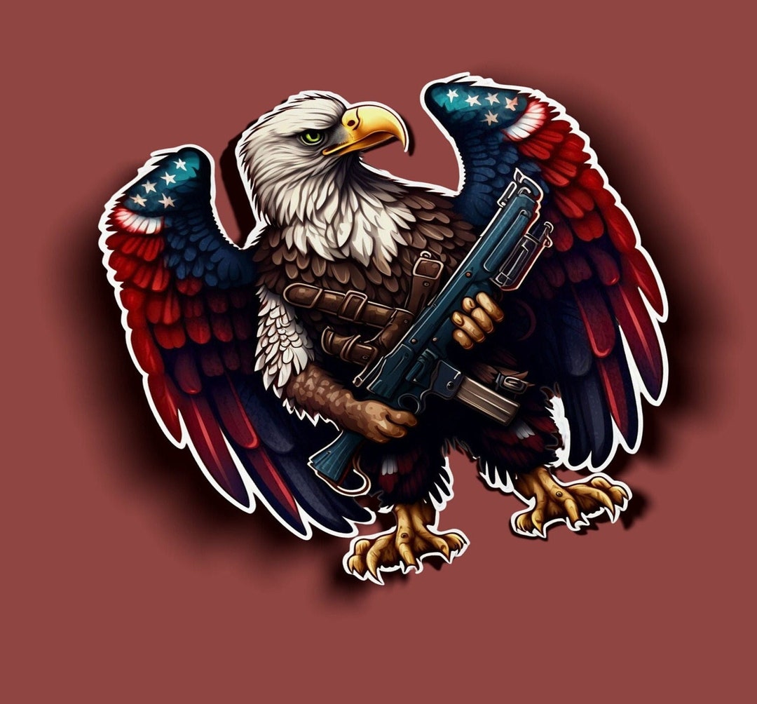 American Eagle With Gun Stickers 2nd Amendment Sticker BOGO 2 for the ...
