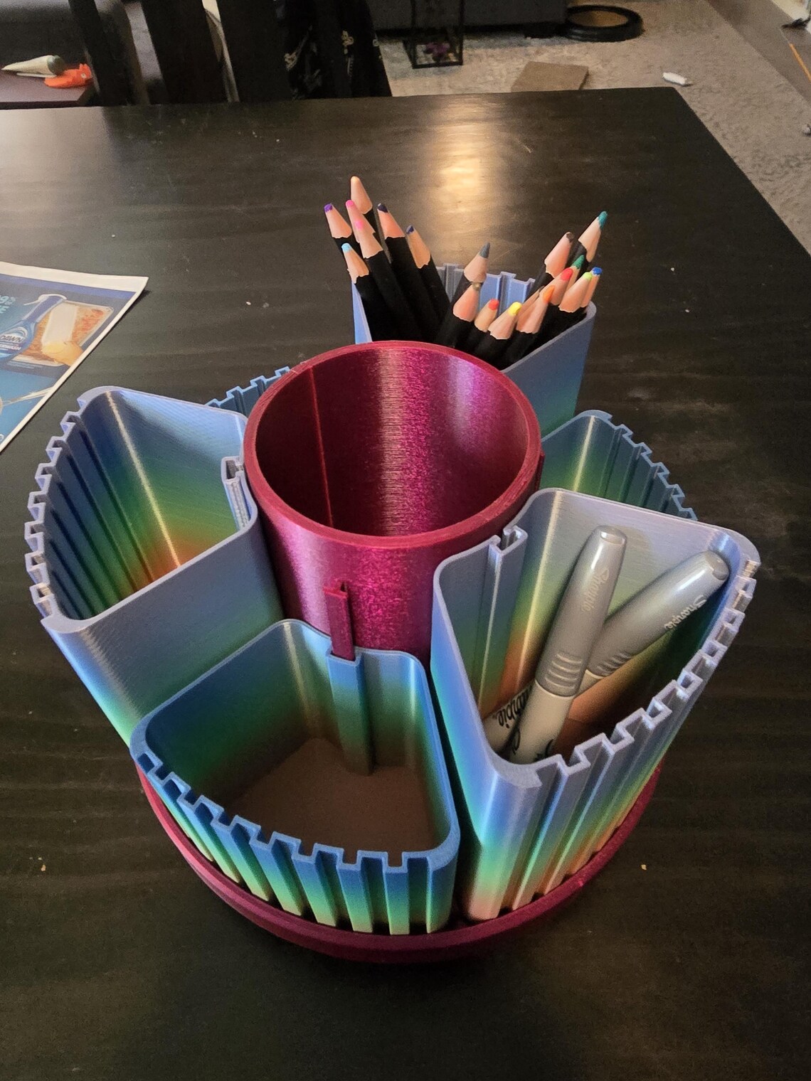 3D Printed Rotating Desk Organizer – Customizable & Stylish! - Etsy