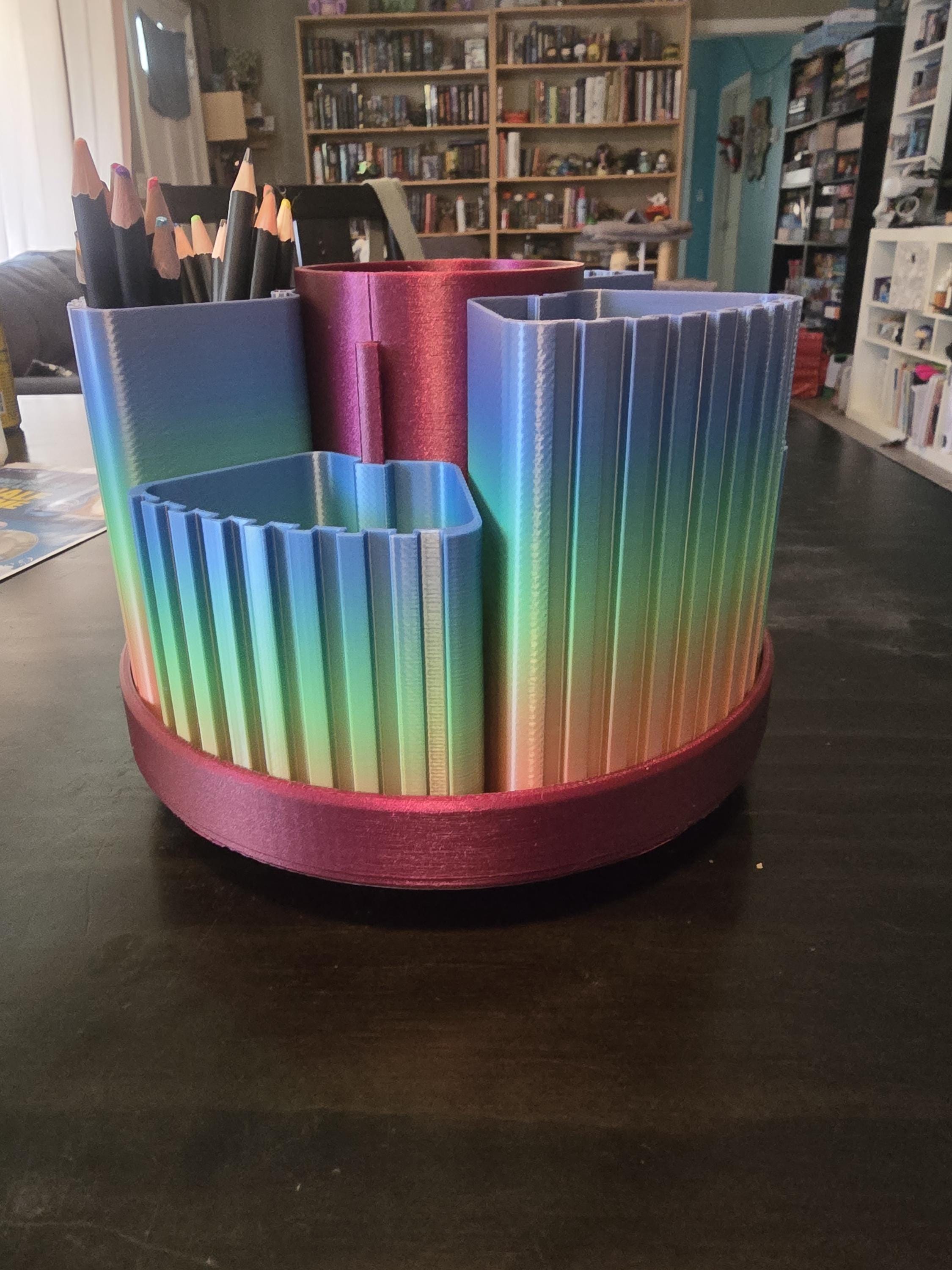 3D Printed Rotating Desk Organizer – Customizable & Stylish! - Etsy