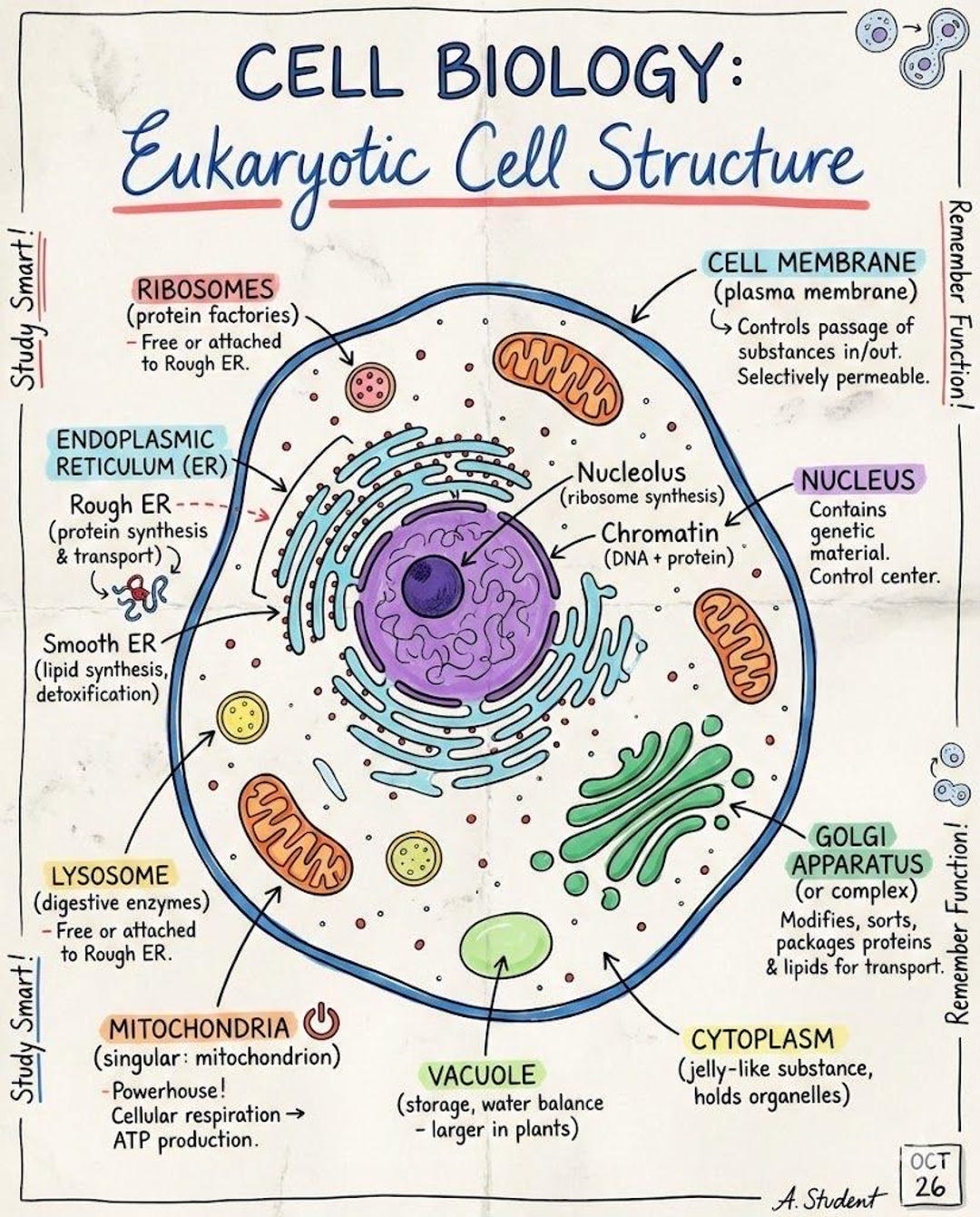Cell Biology Study Guide | Eukaryotic Cell Structure Notes (PDF ...