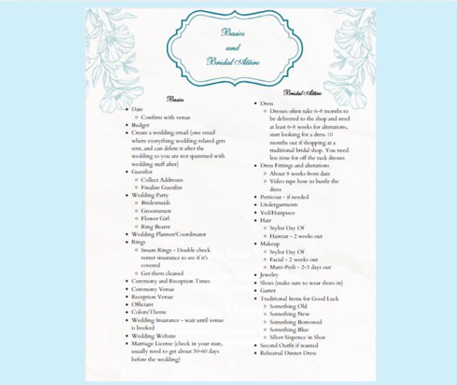 Master Wedding Planning Checklist - Etsy