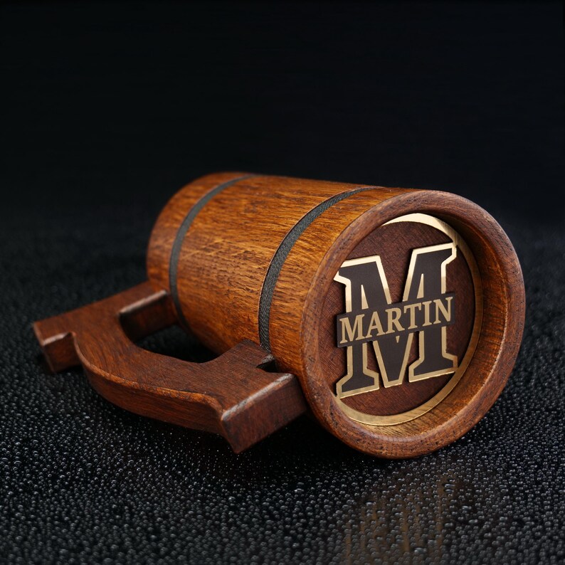 Personalized Wooden Beer Stein: Handcrafted Monogrammed Mug - Etsy