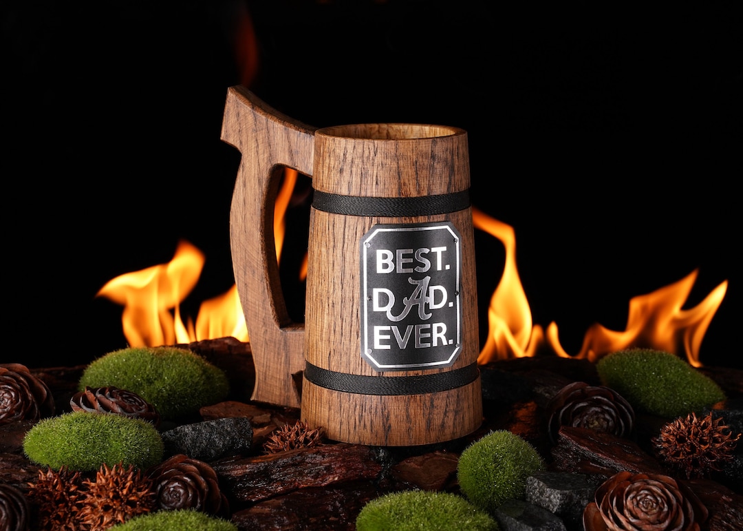 Best Dad Ever Wooden Beer Stein, Father's Day Gift Idea, Fathers Day ...