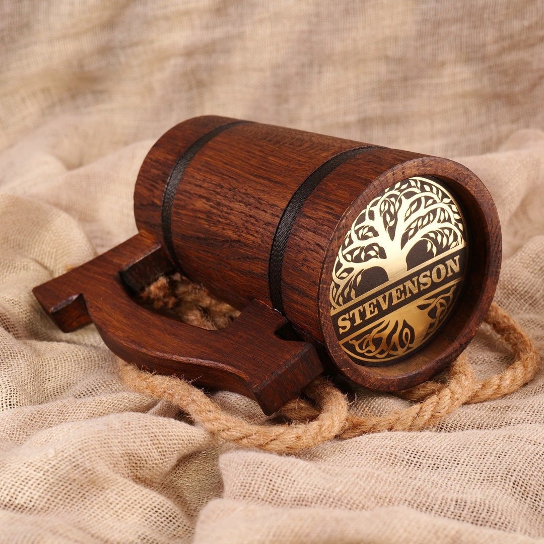 Personalized Wood Beer Stein: Tree of Life Engraved Beer Mug - Etsy