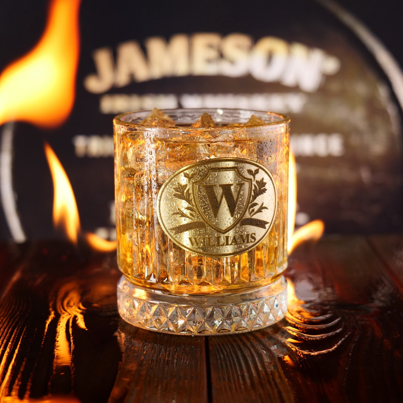 Personalized Whiskey Glass With Brass Plate: Engraved Bourbon Gift - Etsy