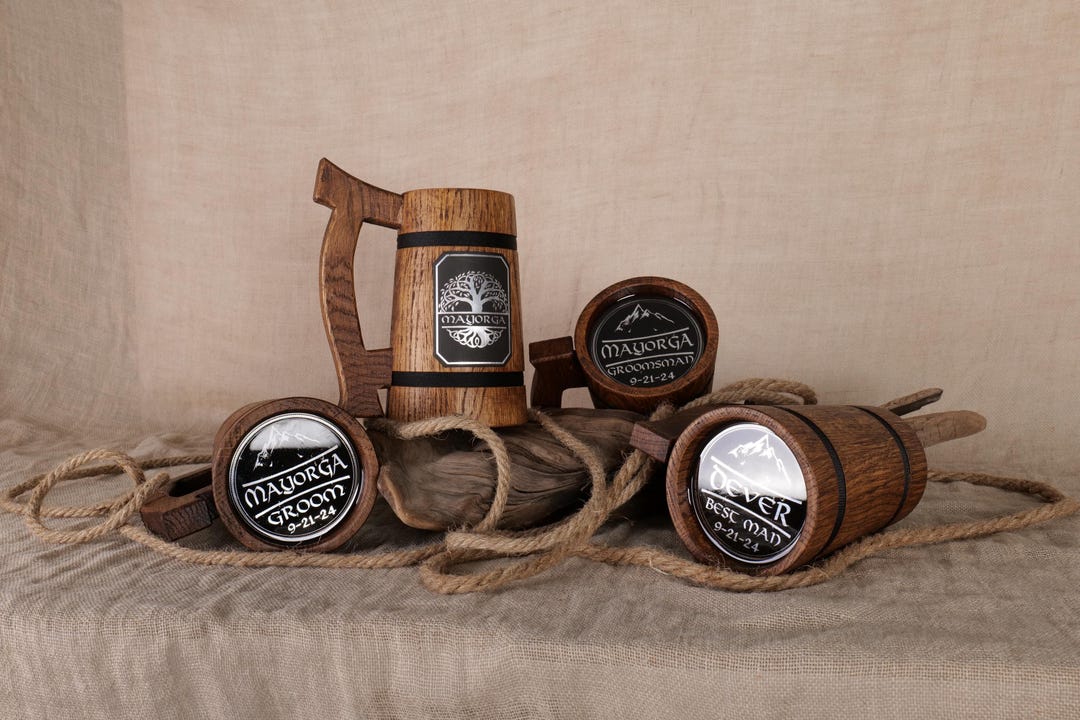 Personalized Beer Mug, Birthday Gift Idea for Men, Engraved Oak Beer ...