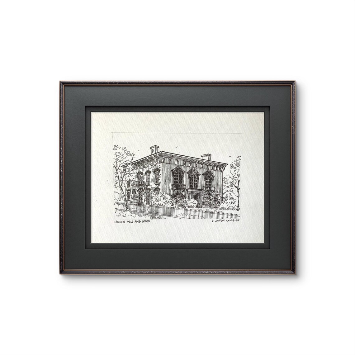 Savannah, Georgia ,mercer -williams House Pen and Ink #2 Limited Print ...