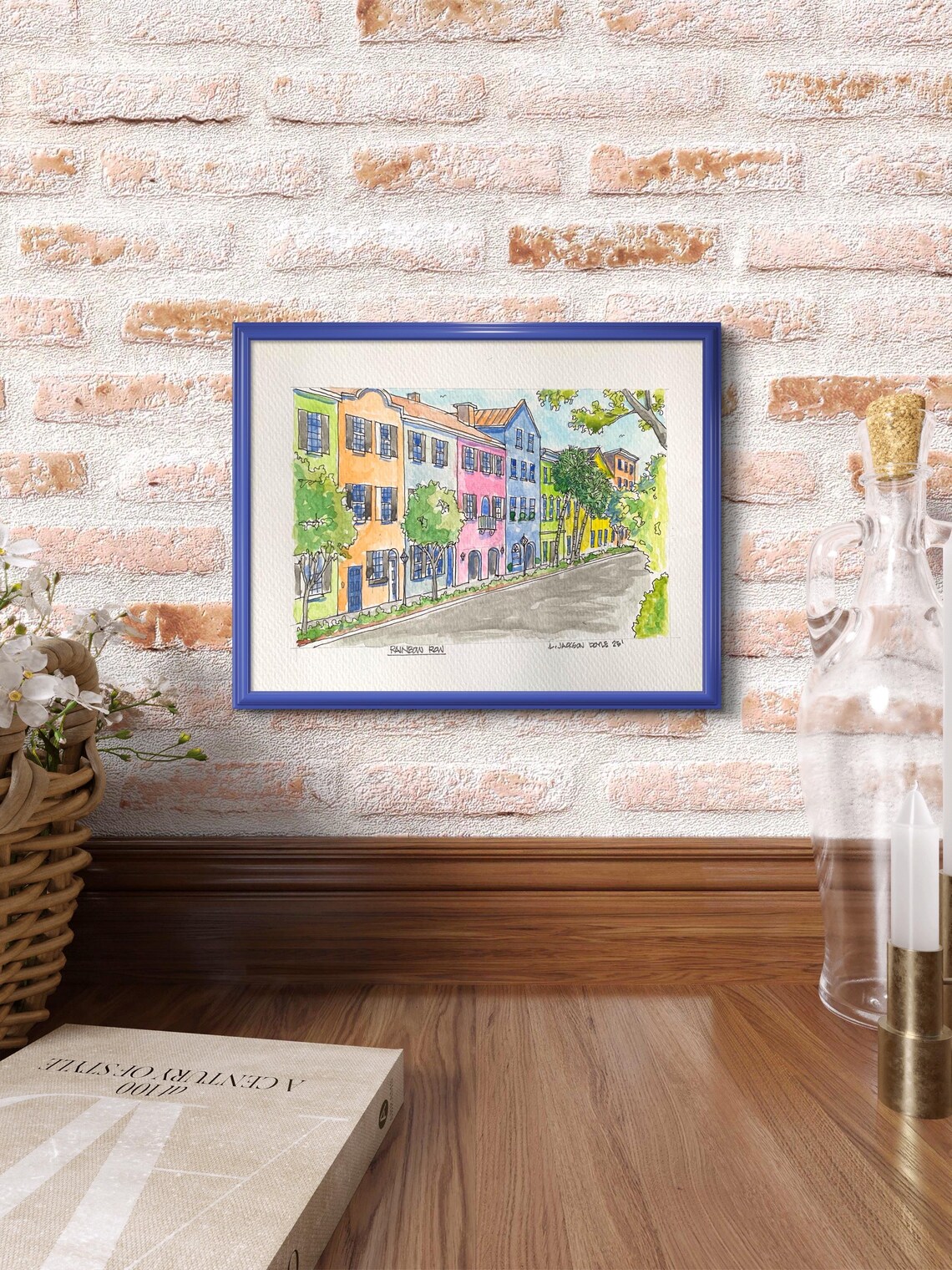 Charleston SC, Rainbow Row, Watercolor Original - Etsy