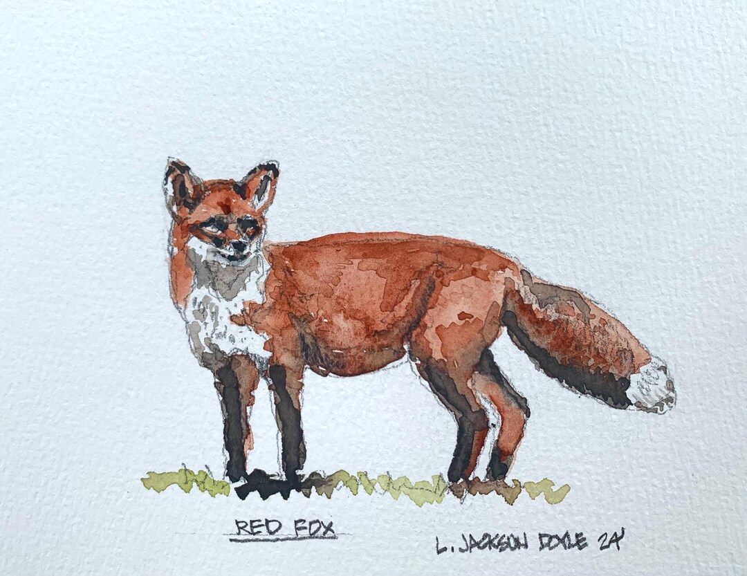 Red Fox One of a Kind Watercolor Original. - Etsy