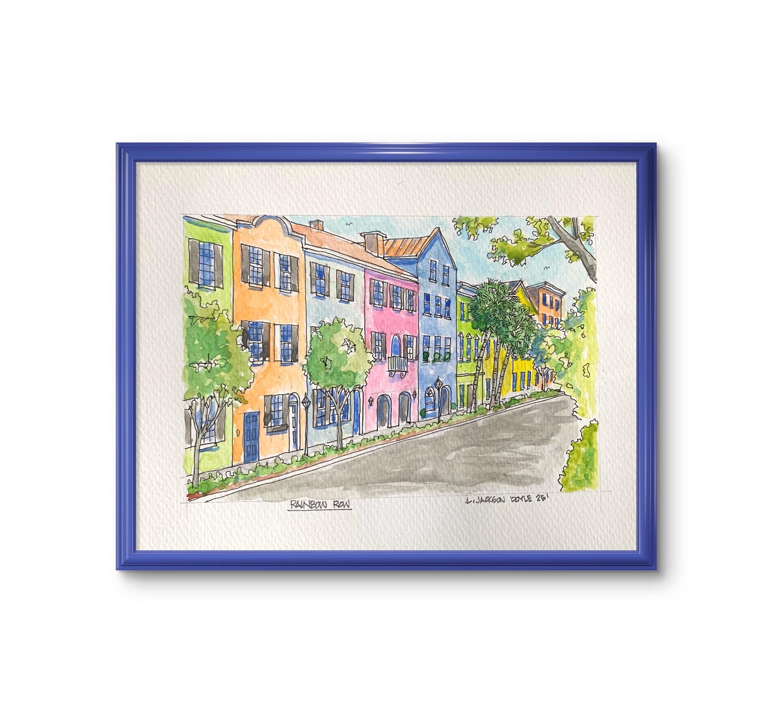 Charleston SC, Rainbow Row, Watercolor Original - Etsy