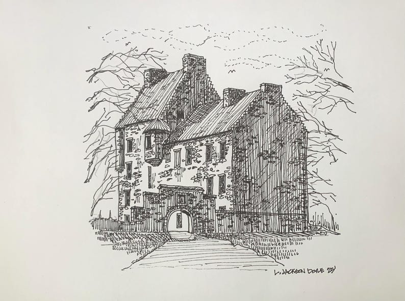 Scottish Farmhouse, Pen and Ink Original, by Artist L.jackson Doyle. - Etsy