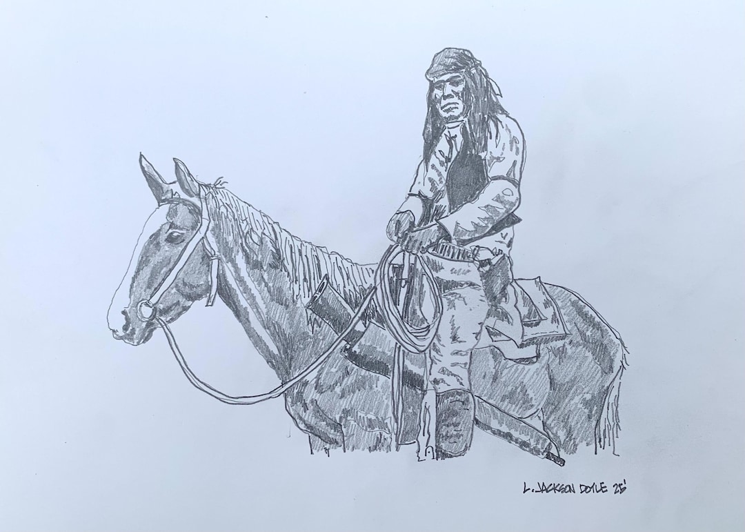 Native American Apache Original Pencil Drawing - Etsy