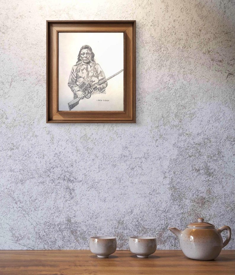 Geronimo Apache Chief Pencil Drawing Print - Etsy