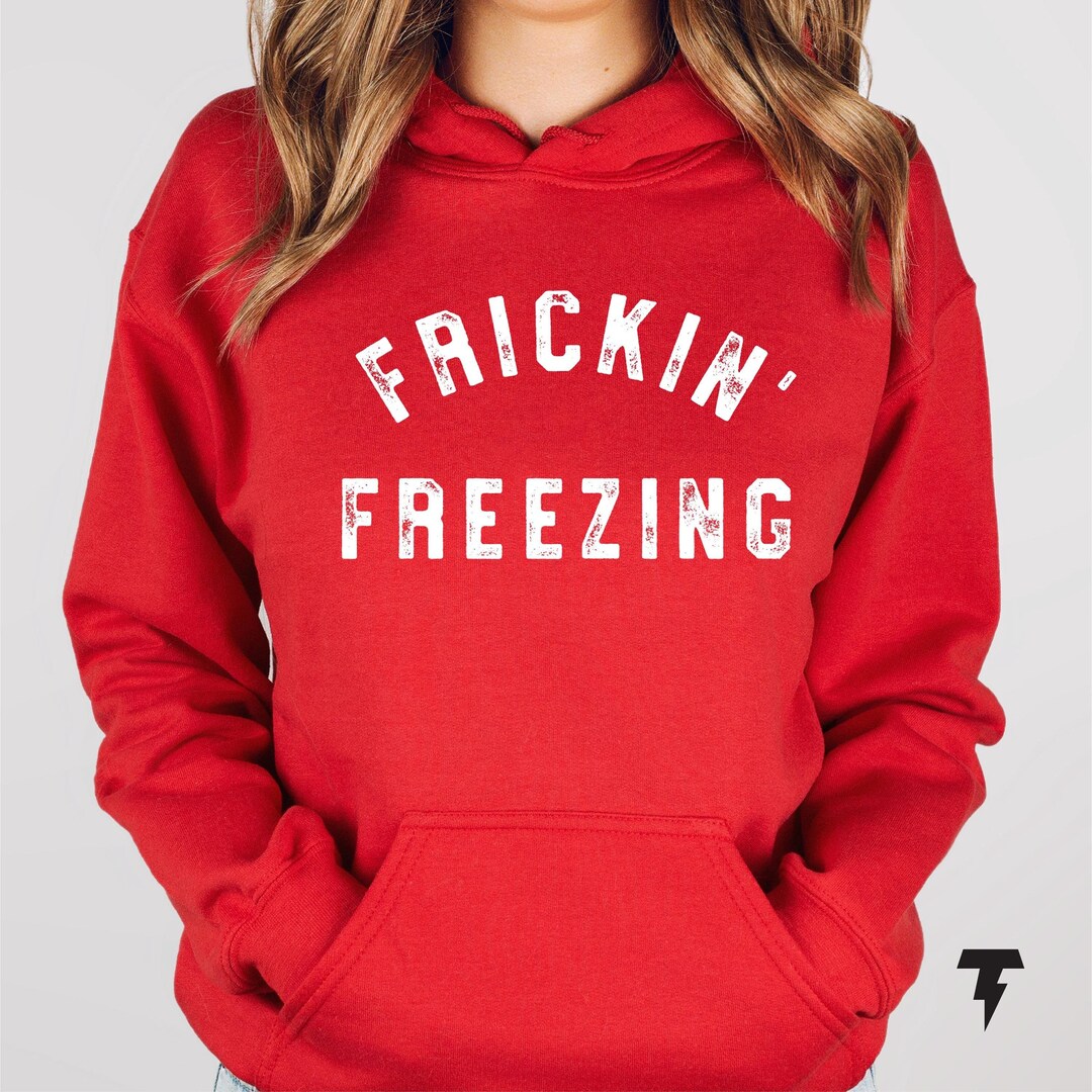 Frickin Freezing Hoodie, Funny Winter Holiday Sweatshirt - Etsy