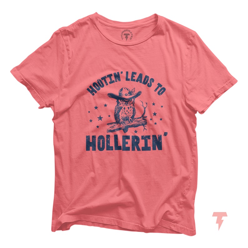 Funny Owl Shirt Hootin' Leads to Hollerin', Cowboy Hat Owl, Country ...