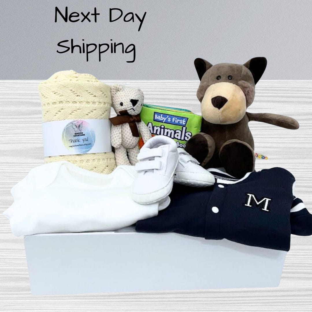 Custom Baby Boy Gift Set Infant Care Package Magnetic Keepsake Box ...