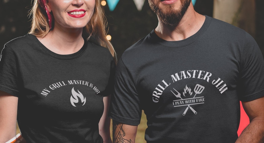 Personalized, Grill Master, Couples Tshirts, Funny Grilling Accessory ...