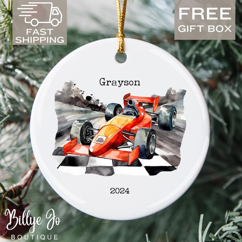 Race Car Ornament - Etsy