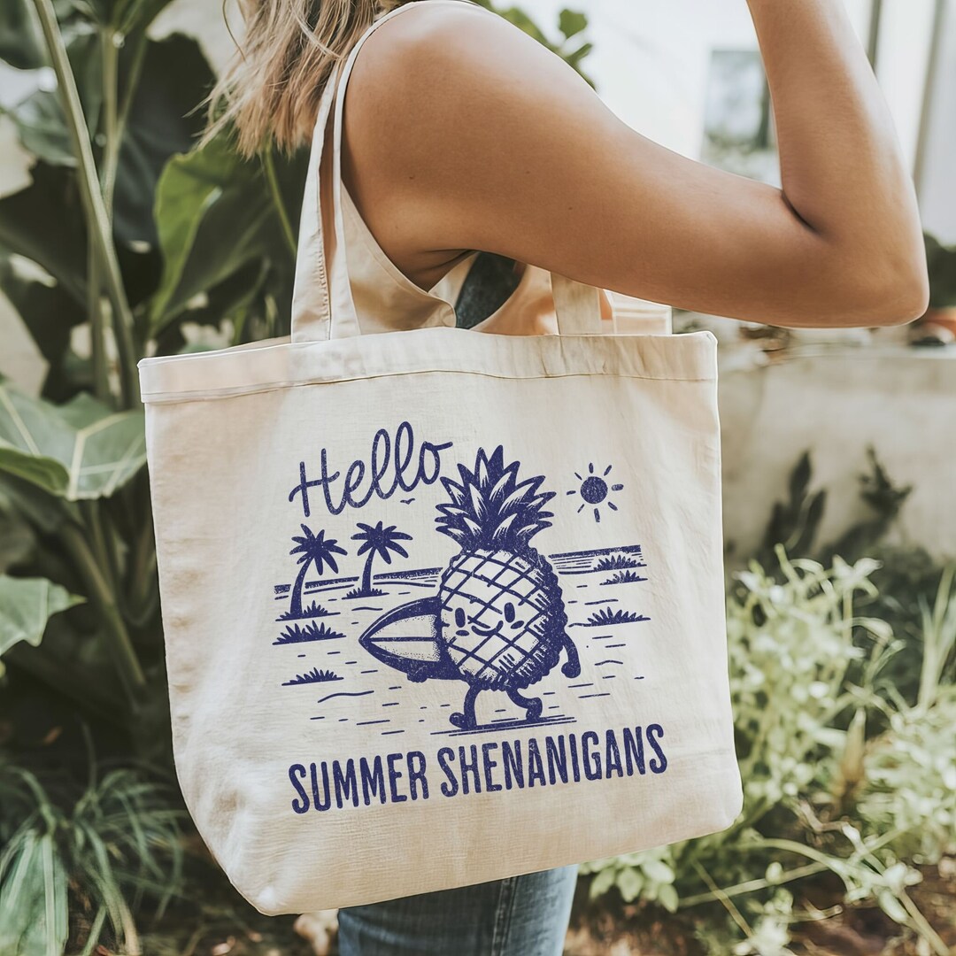 Funny Summer Tote Bag, Summer Eco Friendly Shopping Bag, Unhinged Beach ...